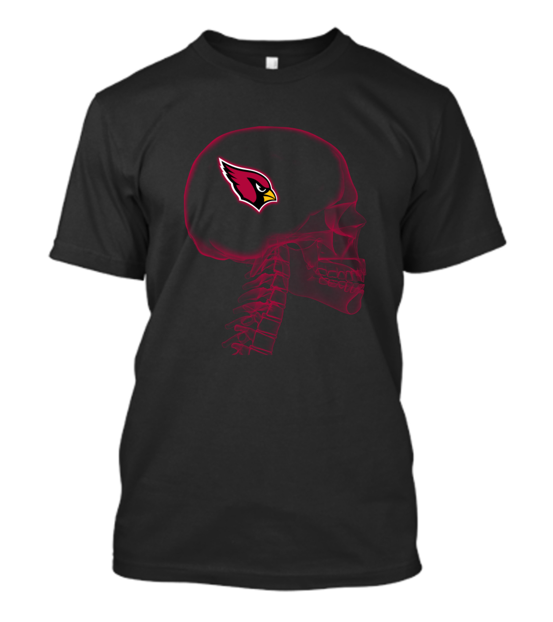 Arizona Cardinals Brain Skeleton Halloween T-Shirt