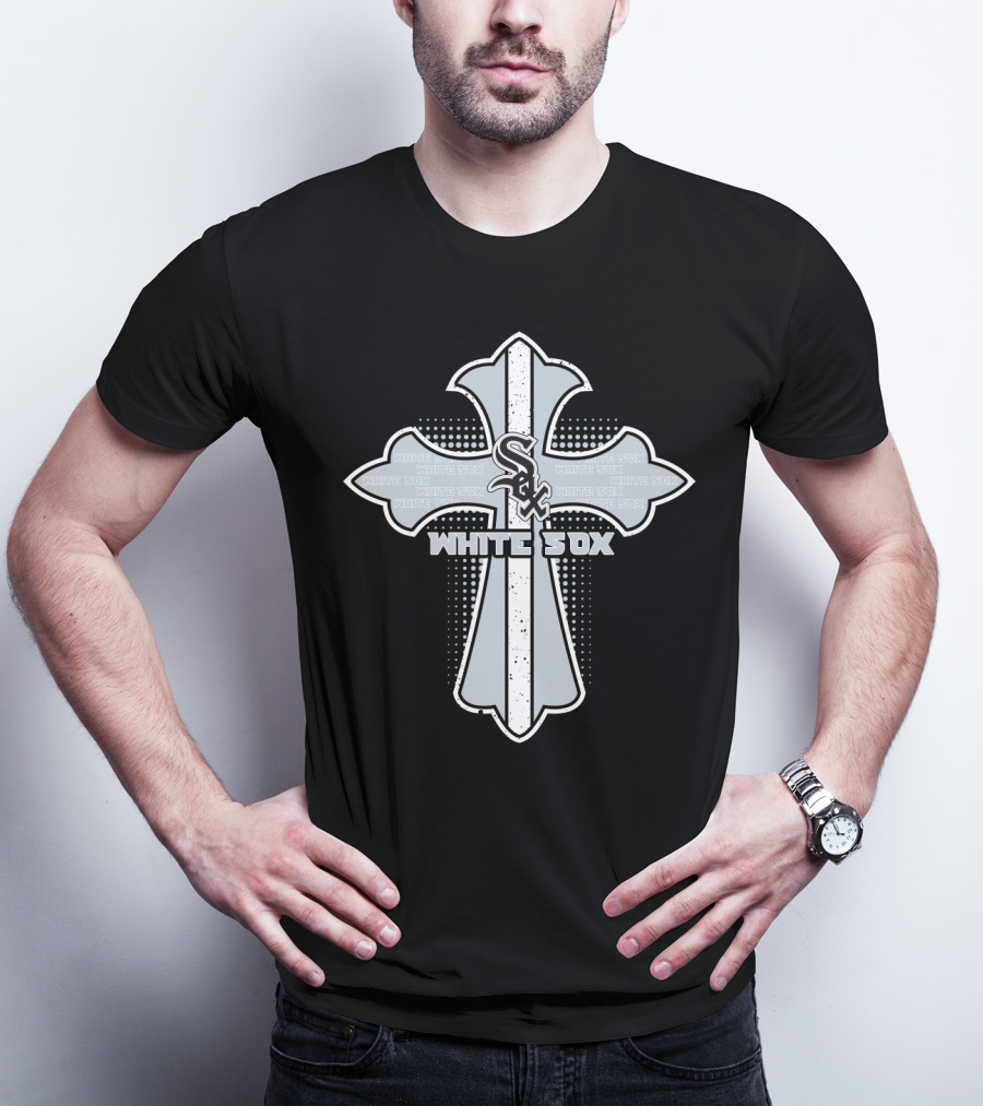 White Sox Cross With Chicago Fan Faith Symbol T-Shirt