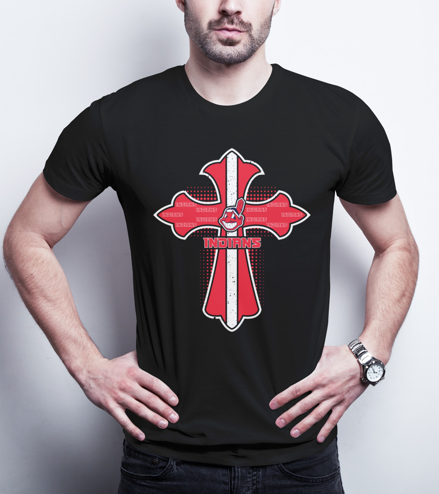 Cross And Cleveland Indians Fans United T-Shirt