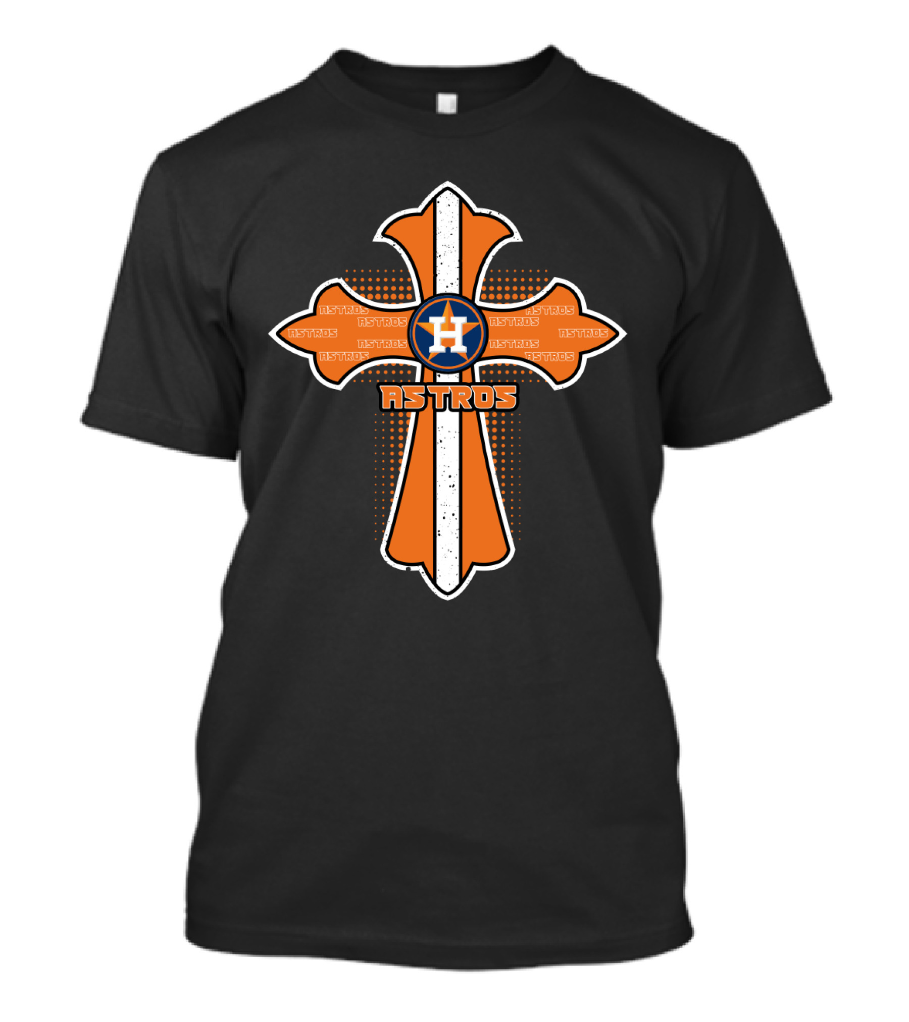 Houston Astros Cross Symbol For Jesus Fans T-Shirt