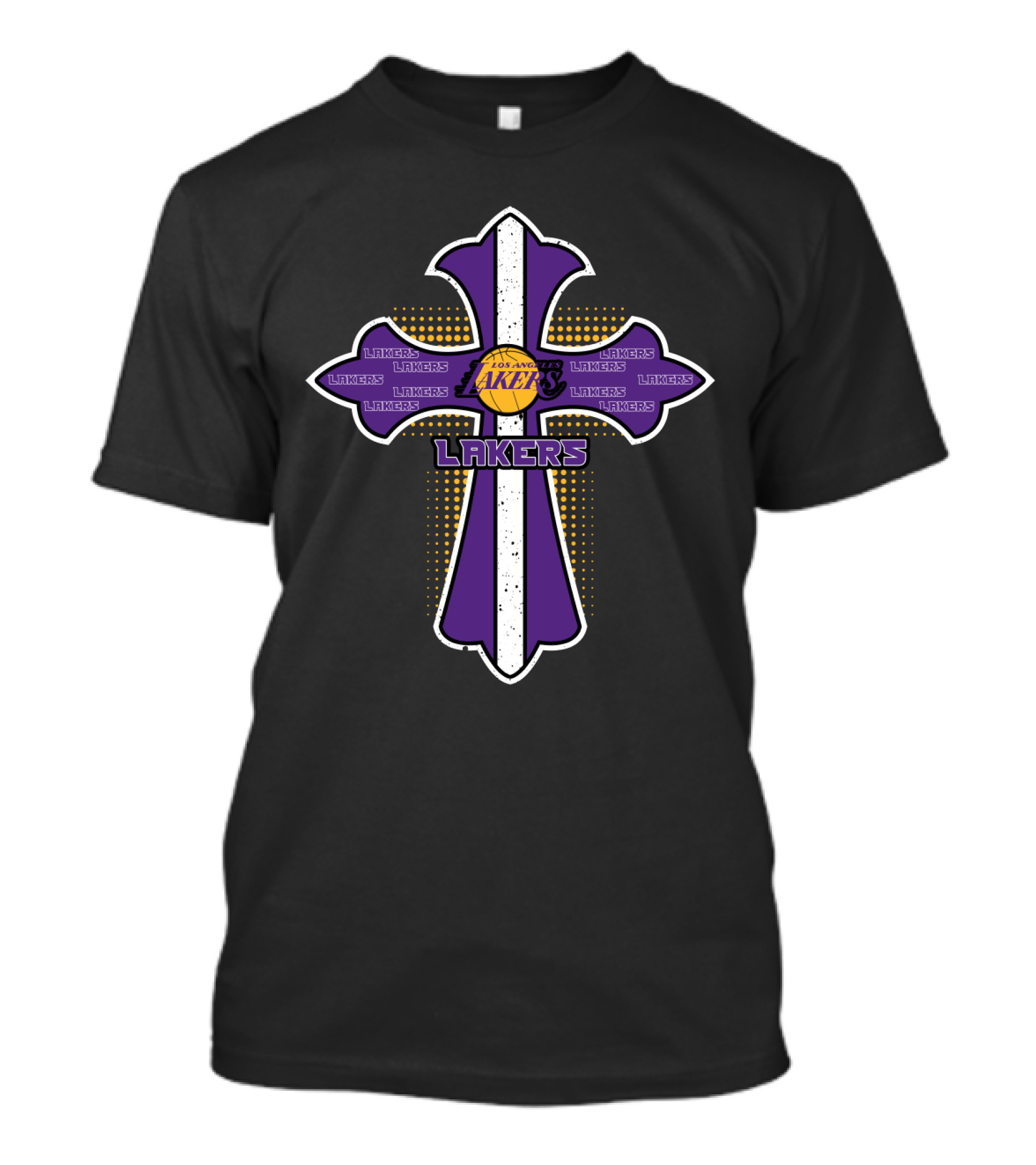 Cross Symbol Representing Faith And Los Angeles Lakers Fans T-Shirt