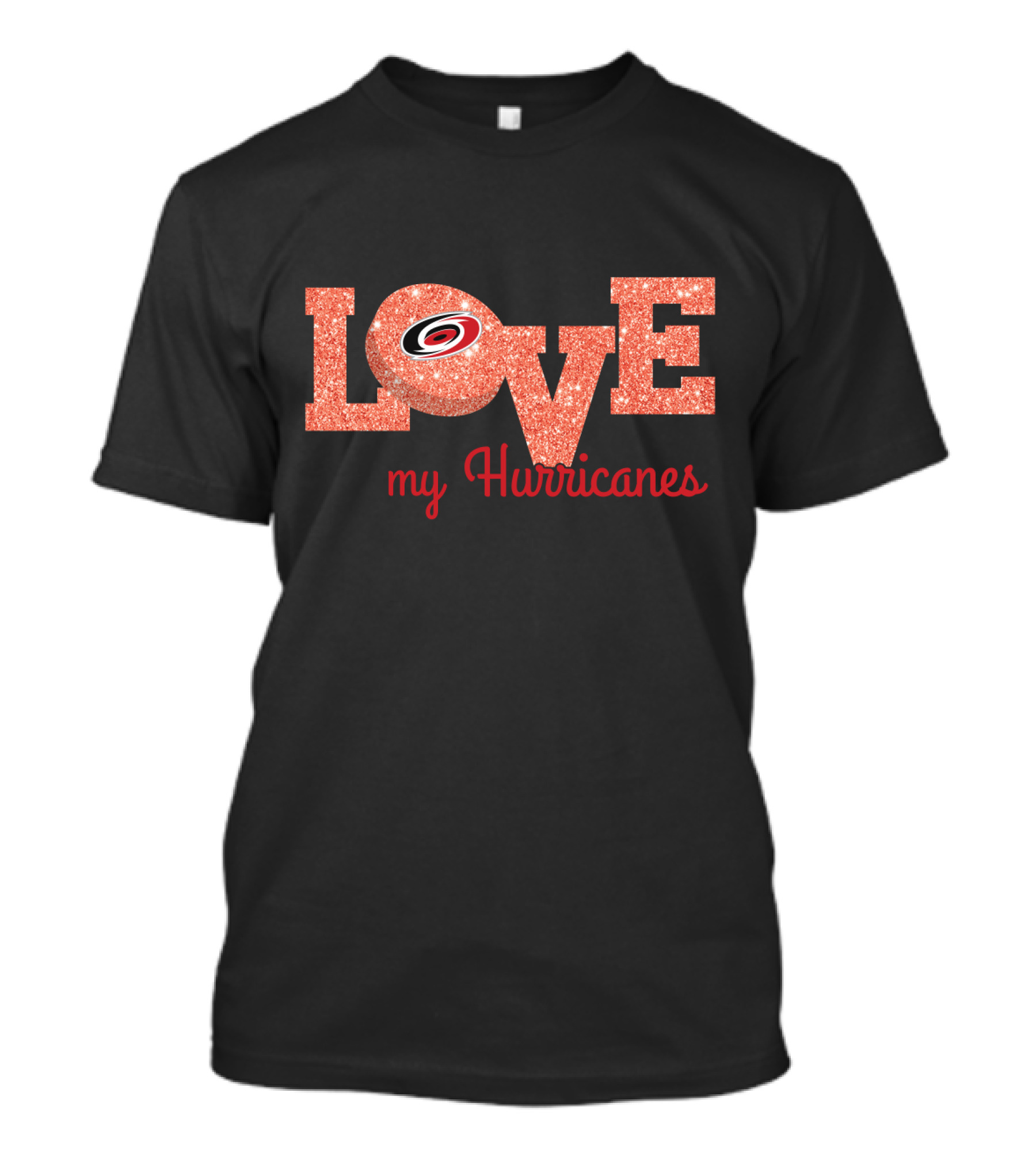 Love My Hurricanes Glitter Logo For Carolina Hurricanes Fans T-Shirt