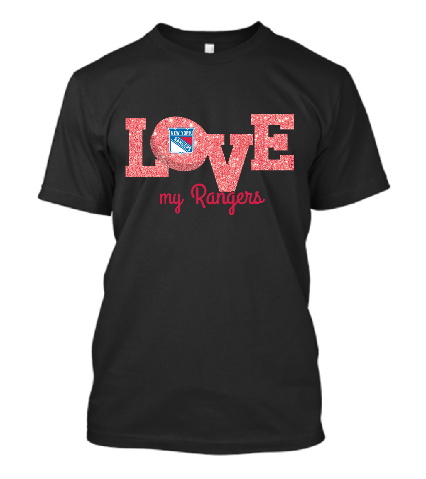 Glitter Love My New York Rangers Fans Enthusiasts Collection T-Shirt