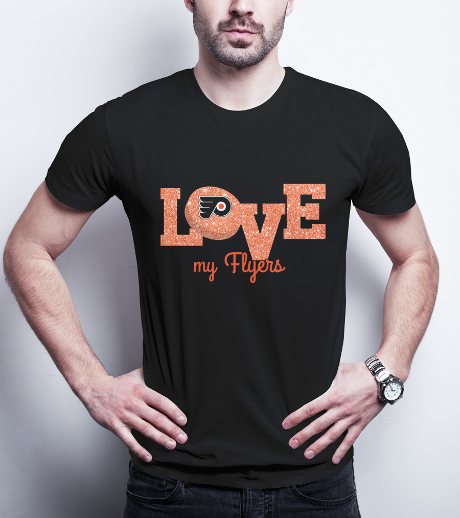 Philadelphia Flyers Glitter Love My Flyers Enthusiasts T-Shirt