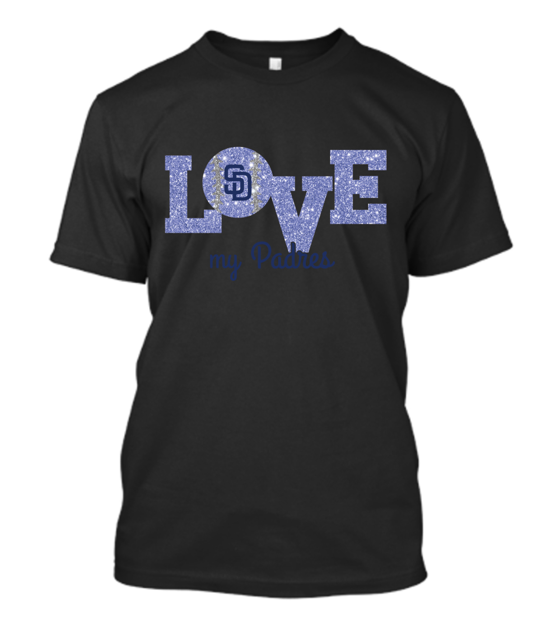 Love My Padres Glitter SD Logo Enthusiasm For San Diego Fans T-Shirt