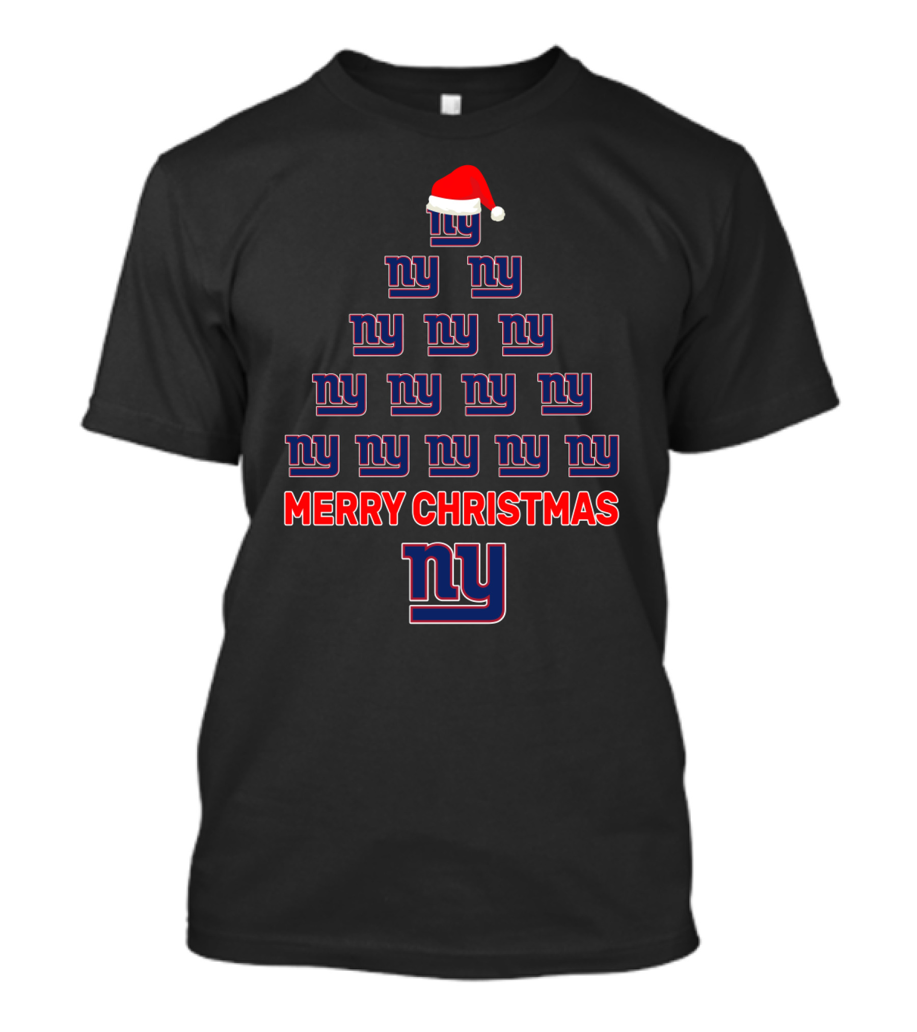 Merry Christmas New York Giants Ny Logo Christmas Tree T-Shirt