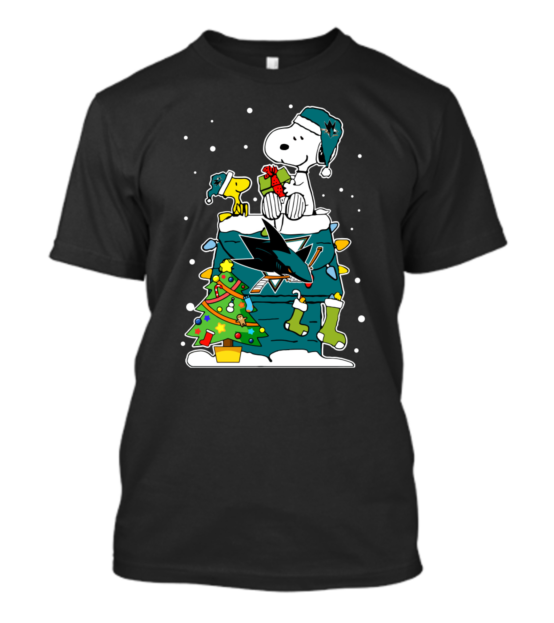 San Jose Sharks Christmas Snoopy For Peanuts Fans T-Shirt