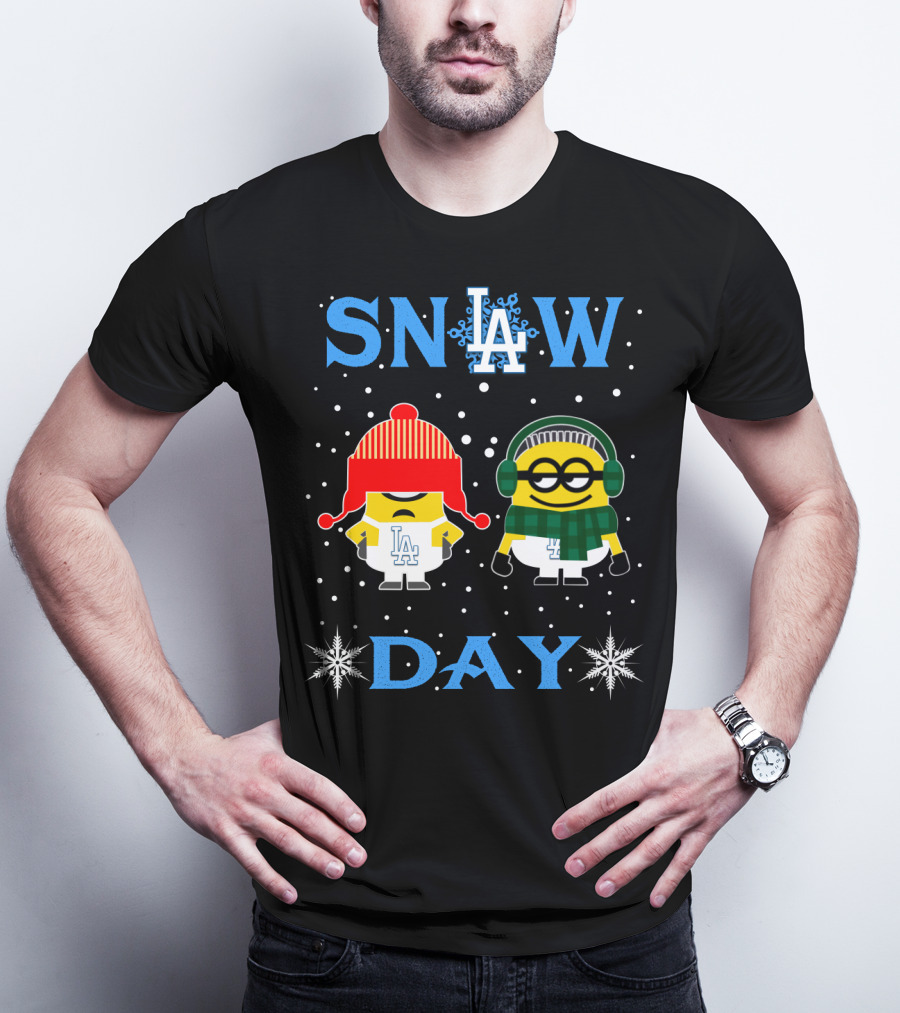 Sn❆W La Day La Dodgers Minion Duo Winter Theme T-Shirt