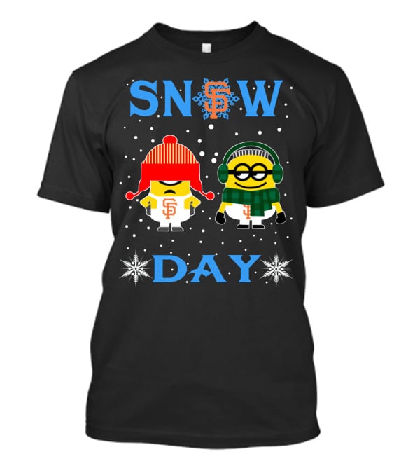 Snow Day San Francisco Giants Minions Winter Fun T-Shirt