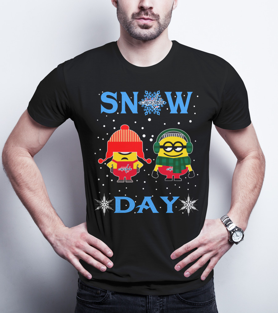 Snow Day Washington Capitals Minion Winter Fun T-Shirt