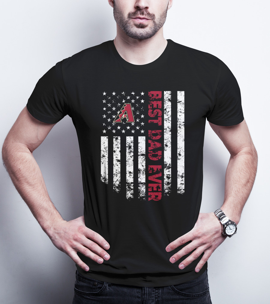 Arizona Diamondbacks Best Dad Ever American Flag Style T-Shirt