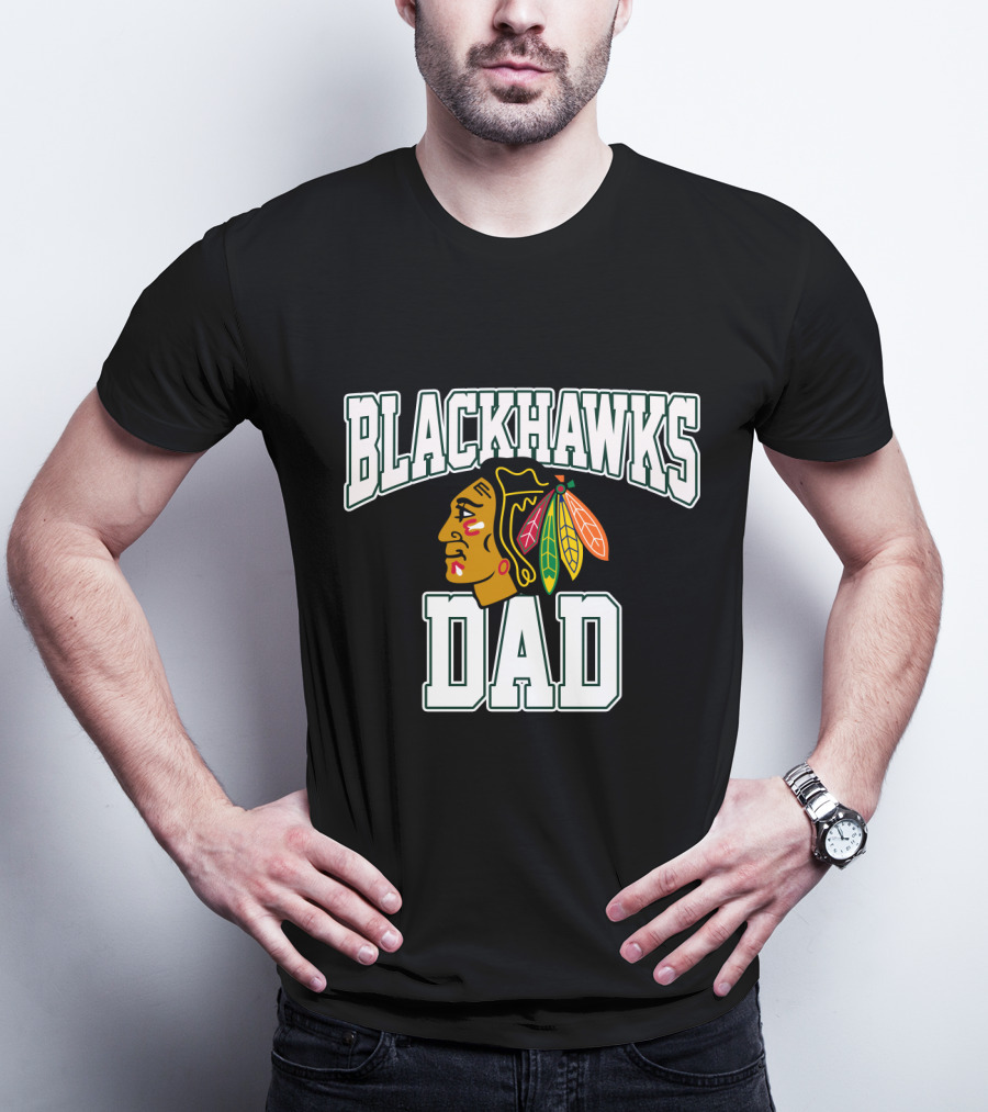 Chicago Blackhawks Dad Hockey Fan T-Shirt