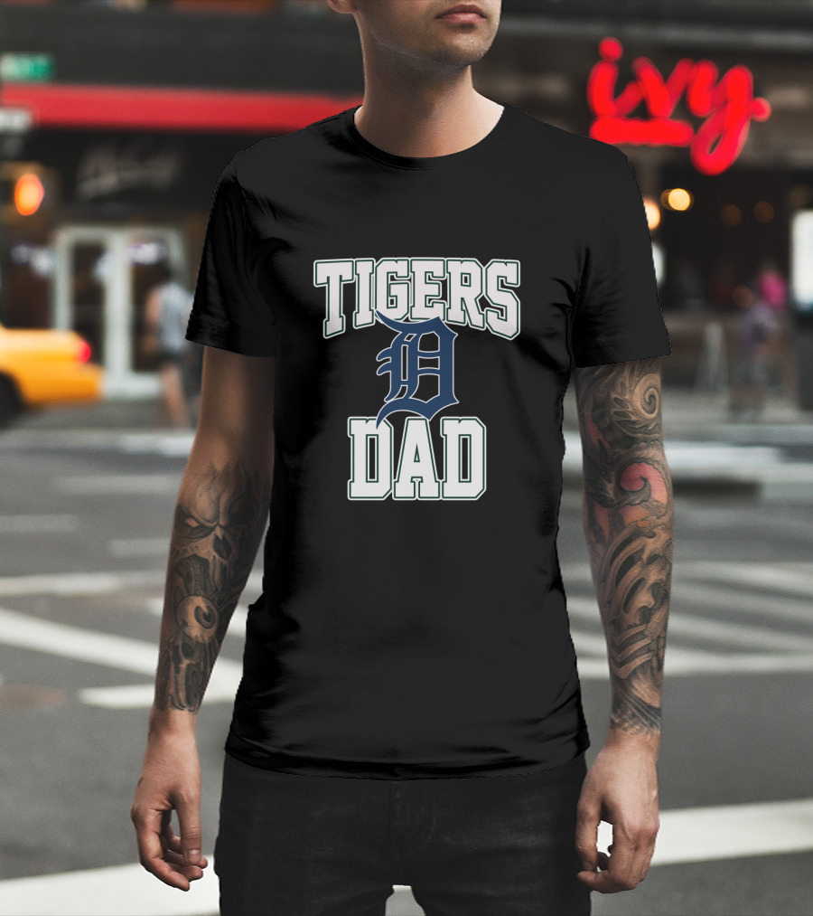 Detroit Tigers Dad Fan Logo D T-Shirt
