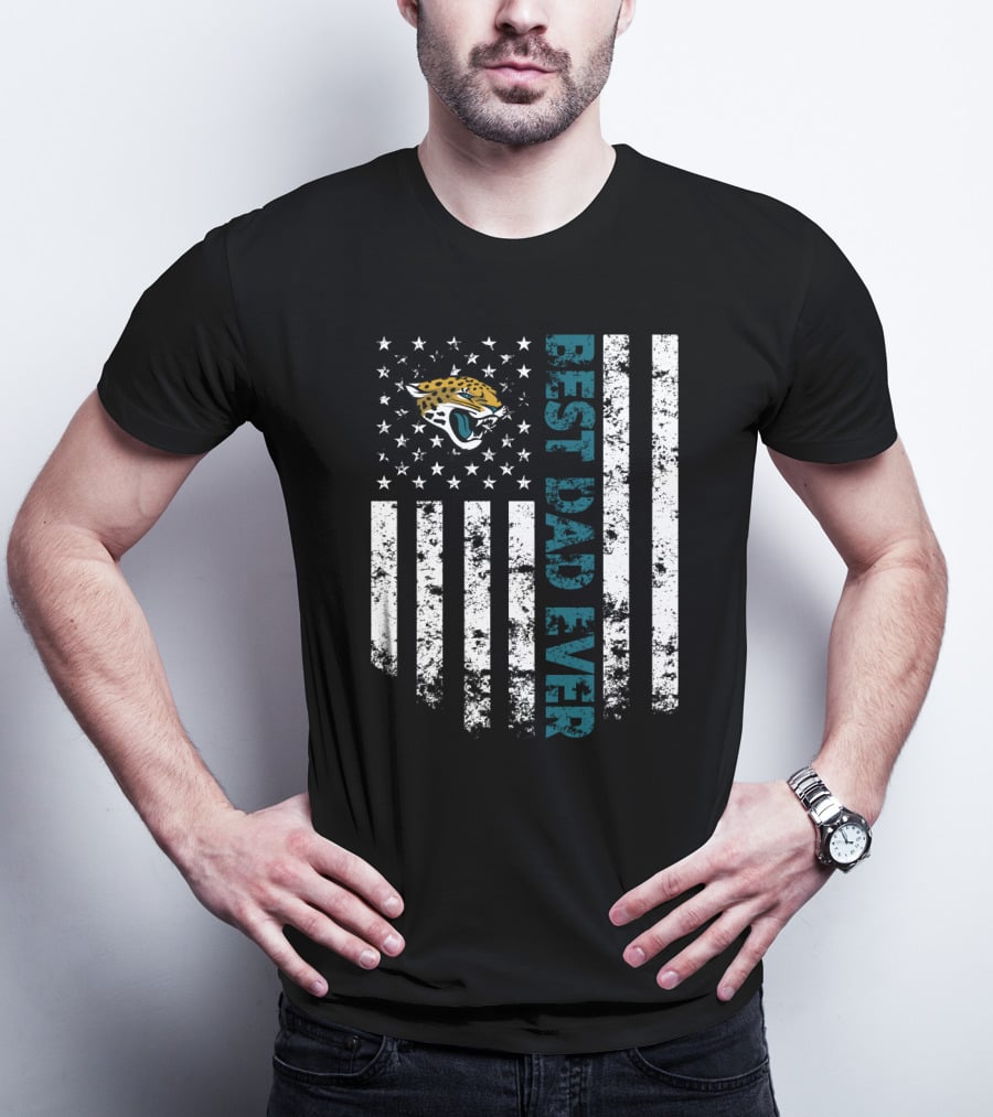 Best Jacksonville Jaguars Dad Ever American Flag T-Shirt