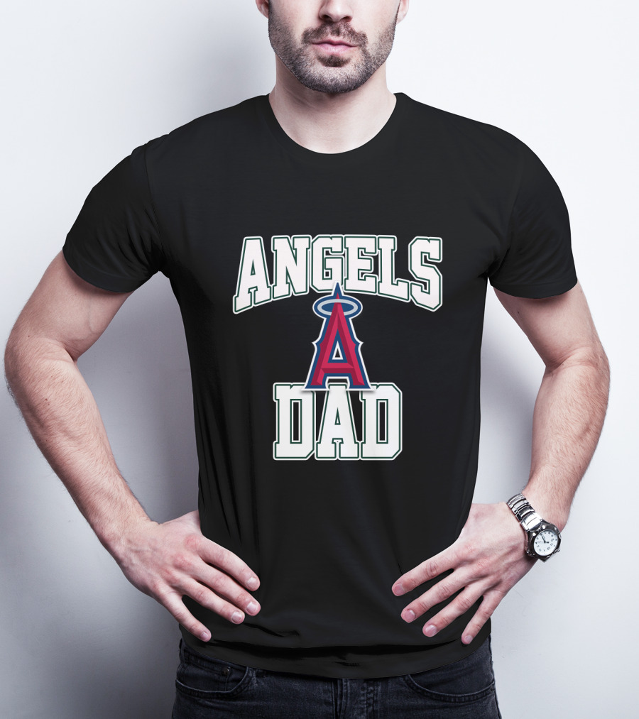 Los Angeles Angels Dad With Iconic Red Halo T-Shirt