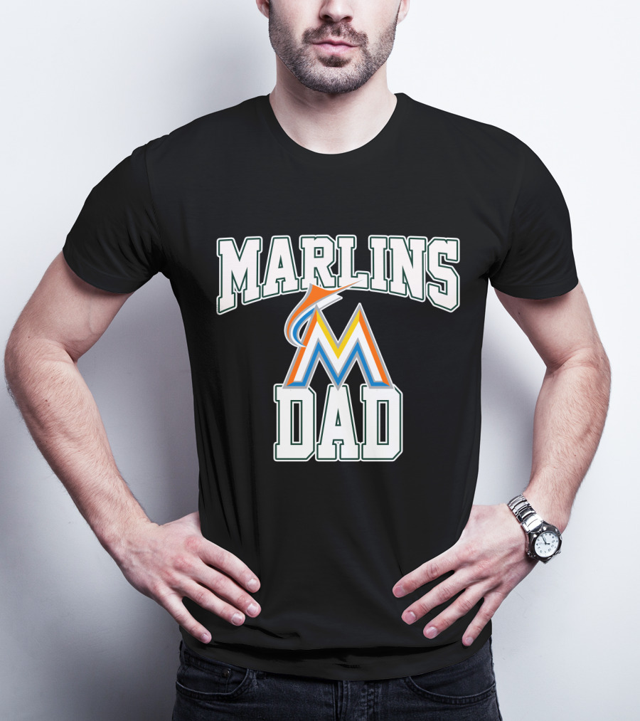 Marlins Dad Baseball Fan Apparel Miami Sports Gift T-Shirt