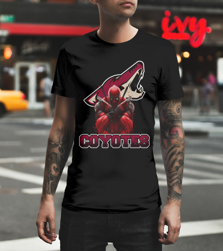 Arizona Coyotes Deadpool Logo Crossover T-Shirt