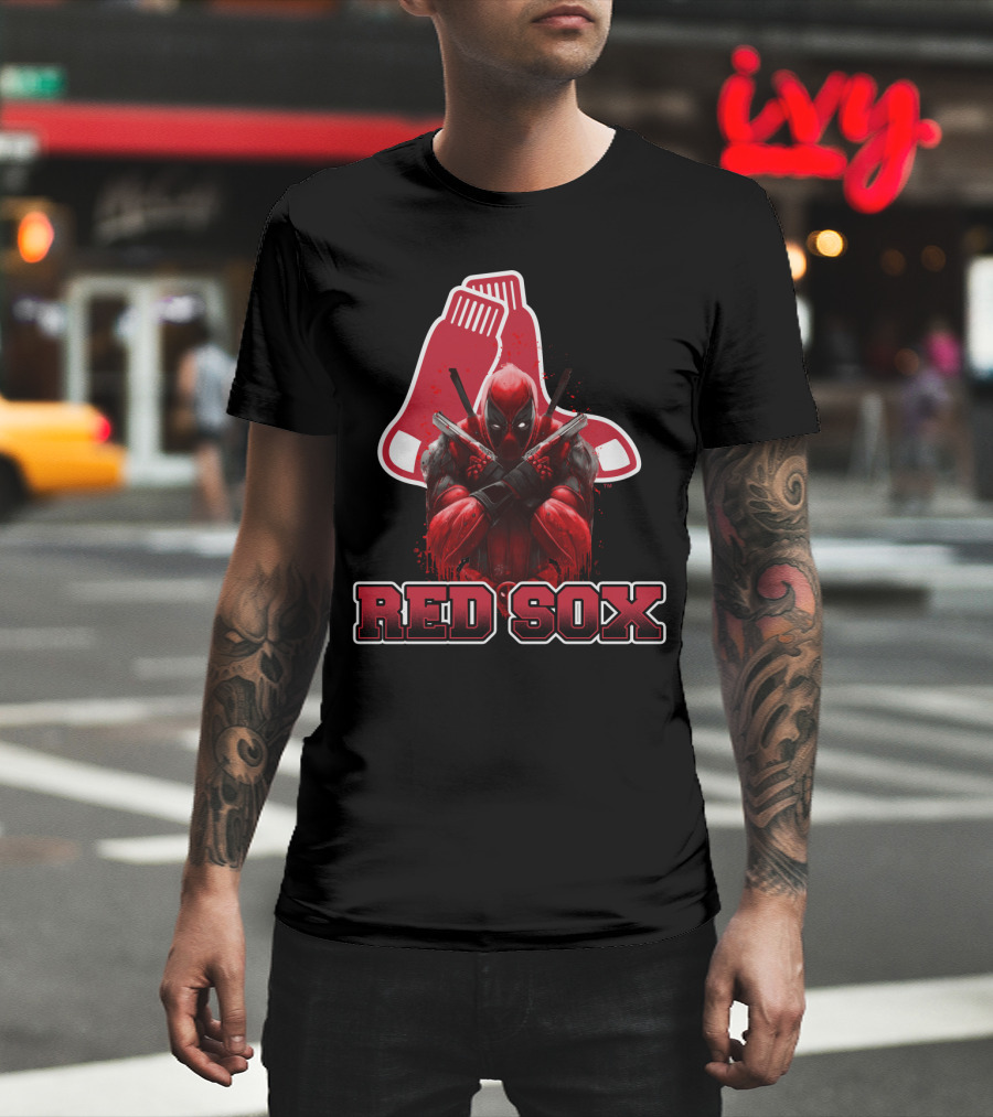 Boston Red Sox Deadpool Mashup With Iconic Sox T-Shirt