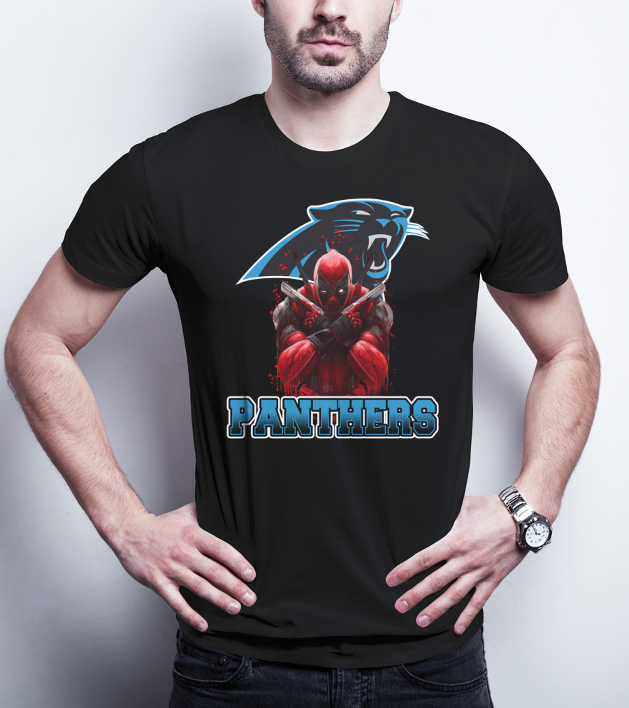 Carolina Panthers Deadpool Crossover Fan Favorite Collaboration T-Shirt