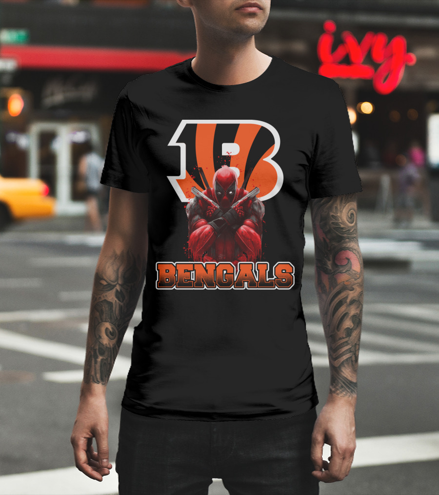 Bengals Deadpool Crossover Cincinnati Fans T-Shirt