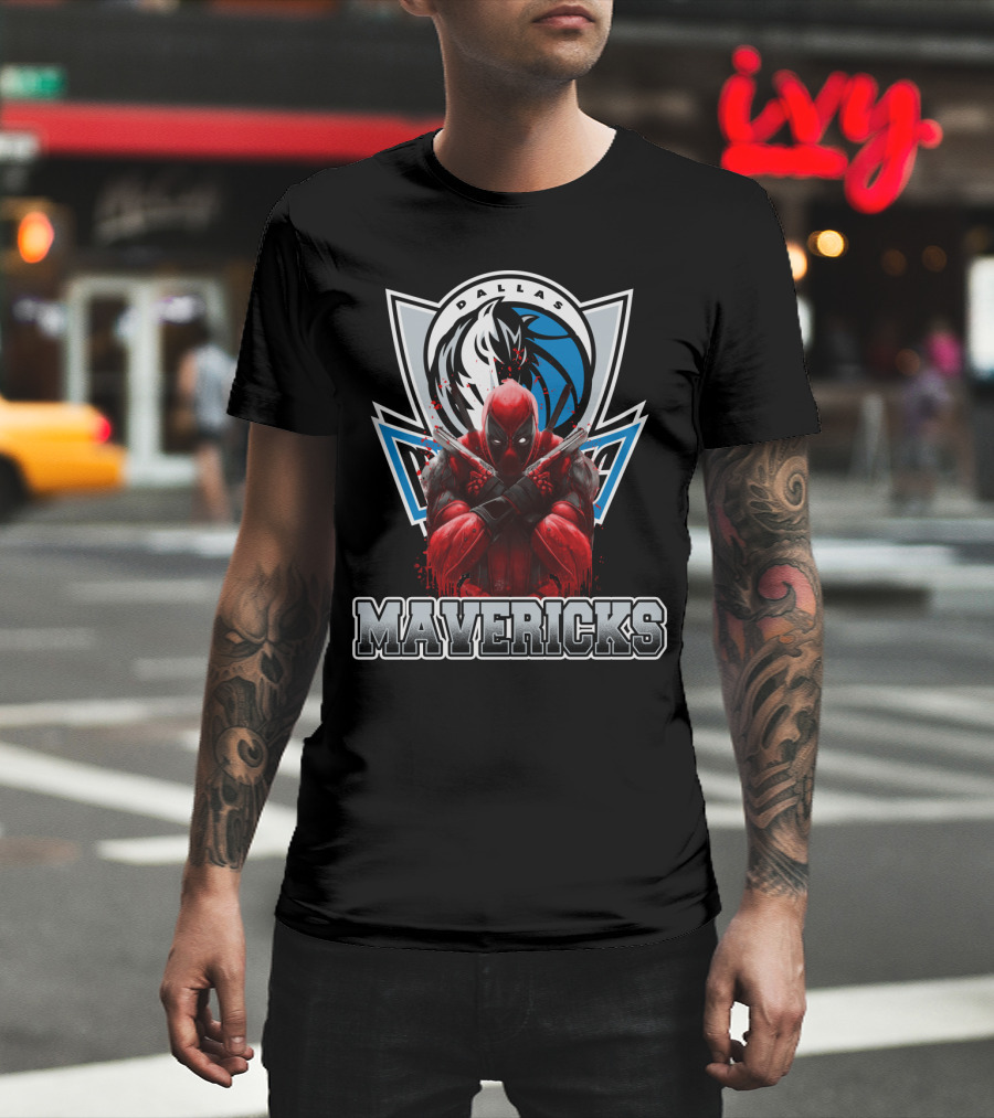 Dallas Mavericks Marvel Deadpool Crossover Fans T-Shirt