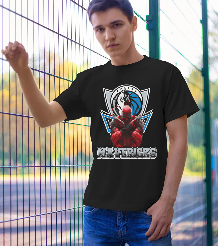 Dallas Mavericks Marvel Deadpool Crossover Fans T-Shirt