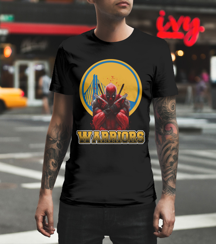 Warriors Deadpool Fans Crossover With Golden State T-Shirt