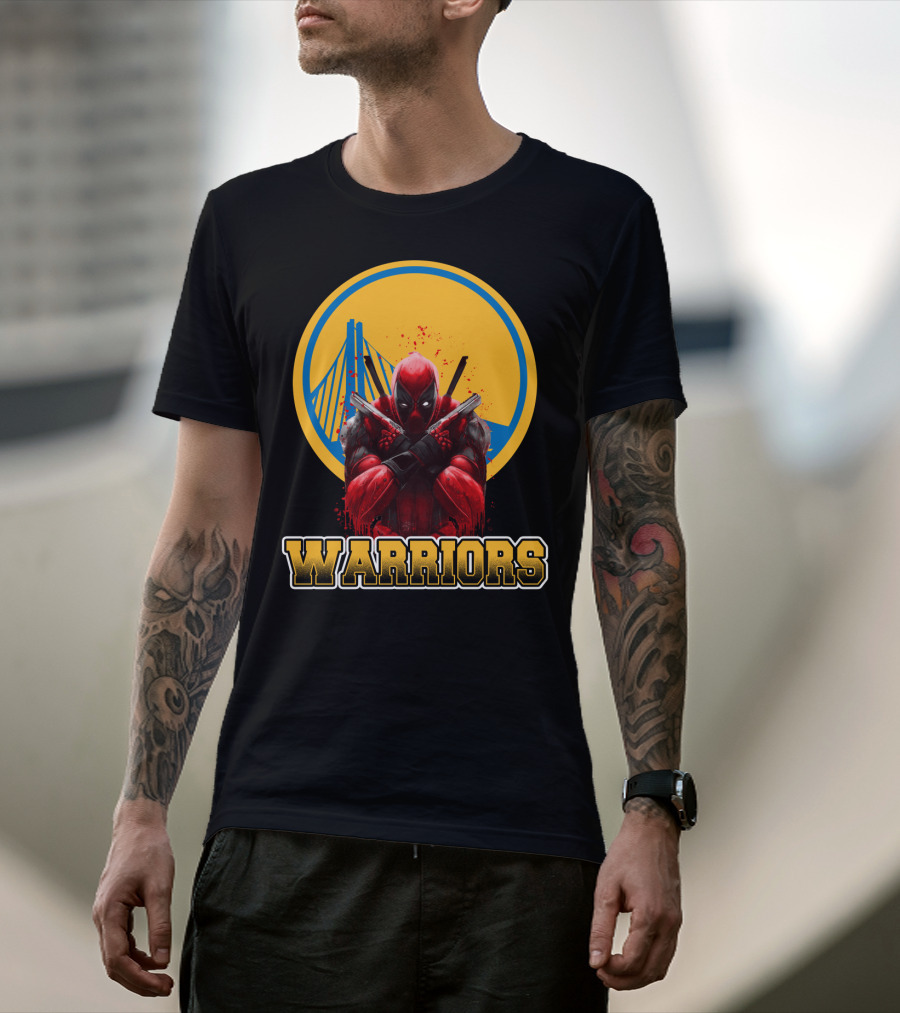 Warriors Deadpool Fans Crossover With Golden State T-Shirt