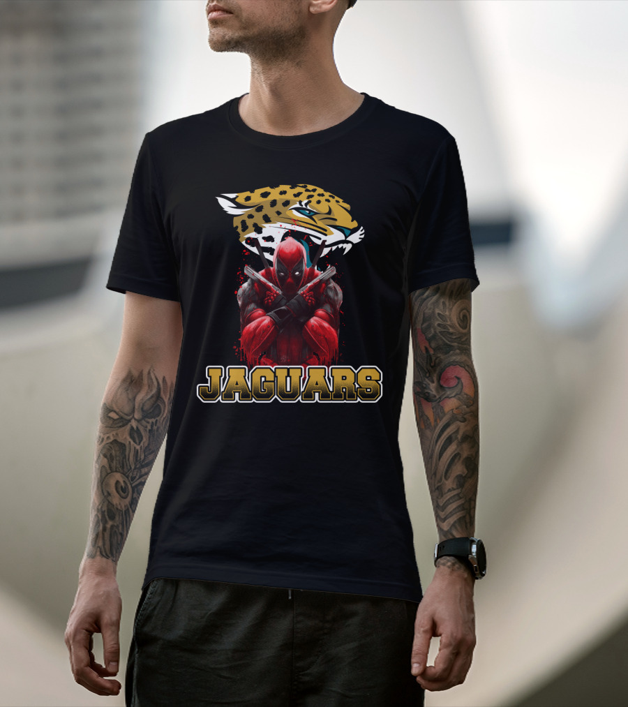 Jacksonville Jaguars NFL Team And Deadpool Crossover T-Shirt