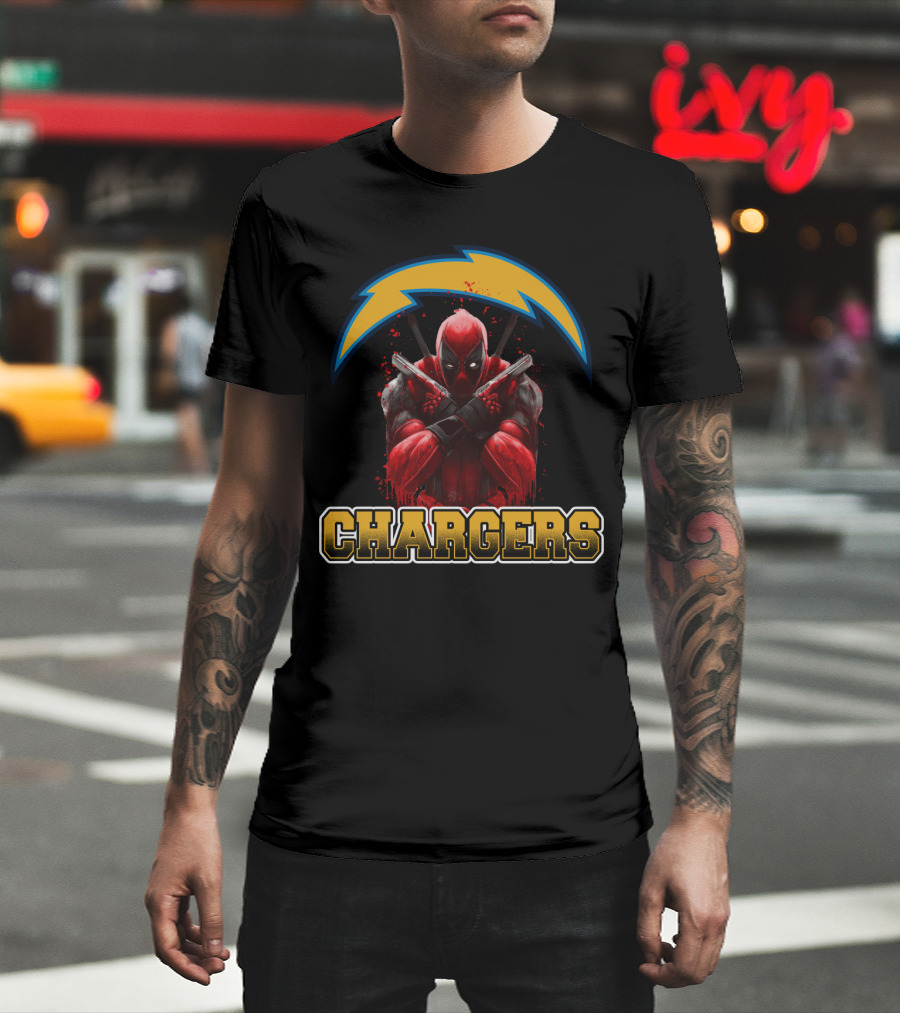 Los Angeles Chargers Deadpool Crossover Fandom T-Shirt