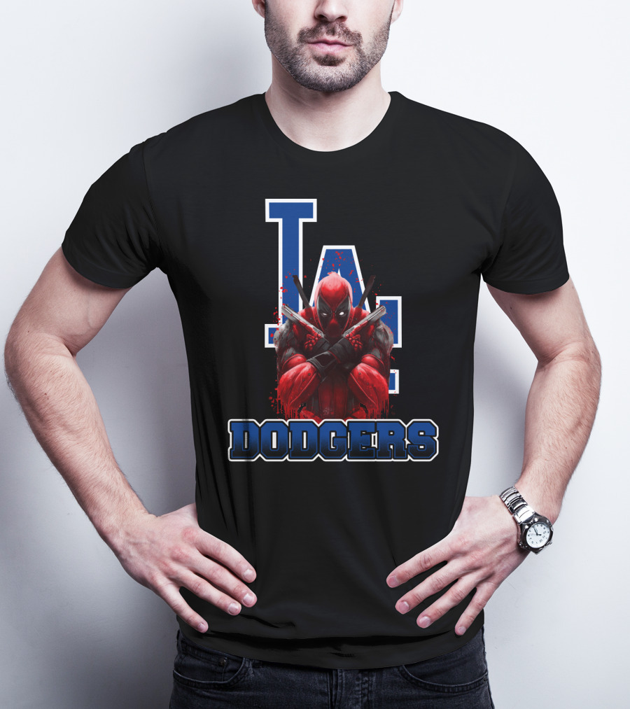 Los Angeles Dodgers Deadpool Crossover Fan Gear T-Shirt