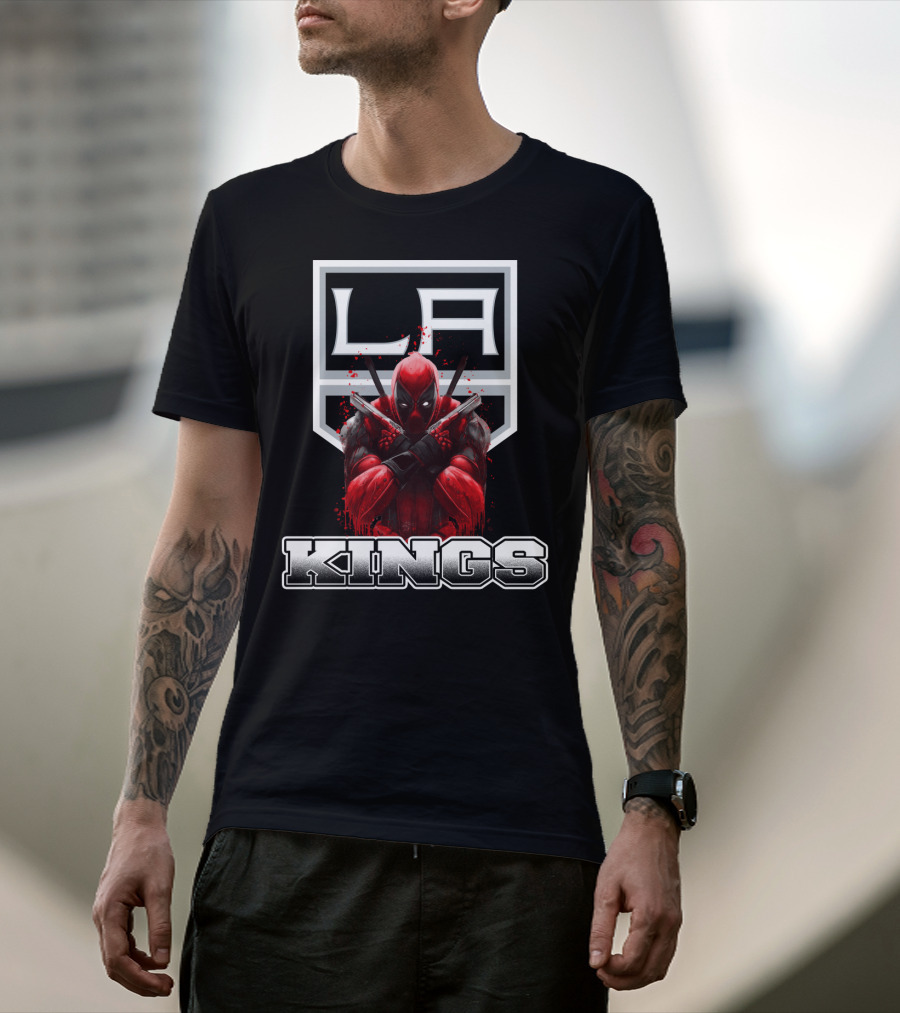 Deadpool LA Kings Collaboration Fan Crossover T-Shirt