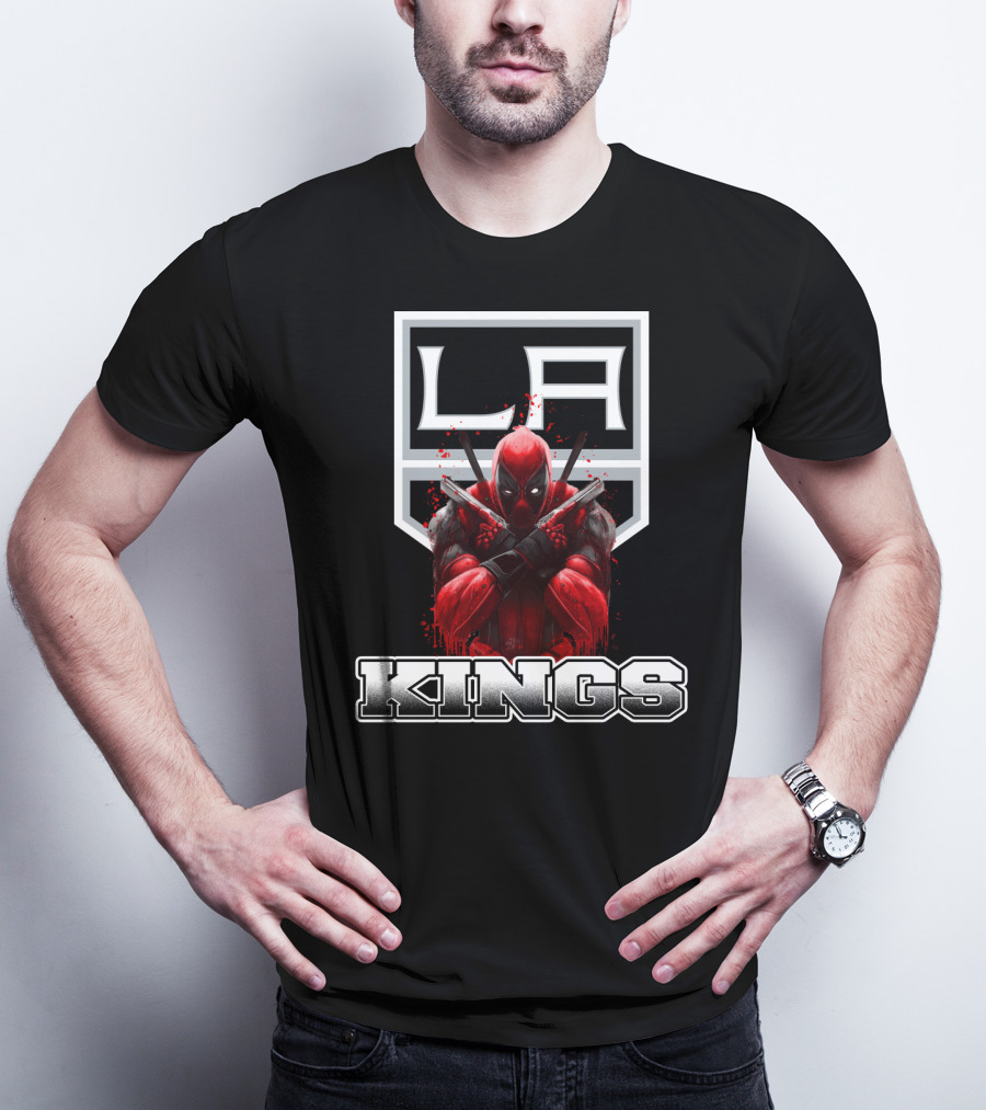 Deadpool LA Kings Collaboration Fan Crossover T-Shirt