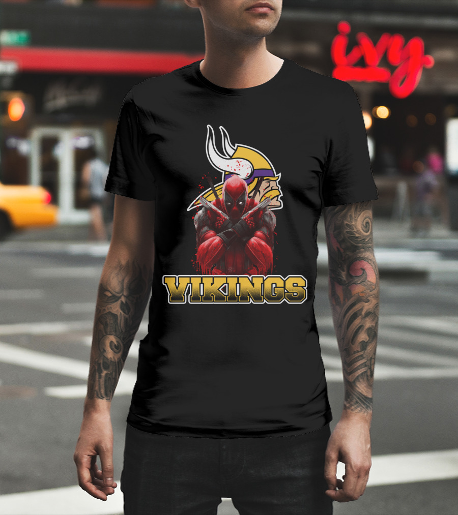 Minnesota Vikings And Deadpool Crossover Fans Unite T-Shirt