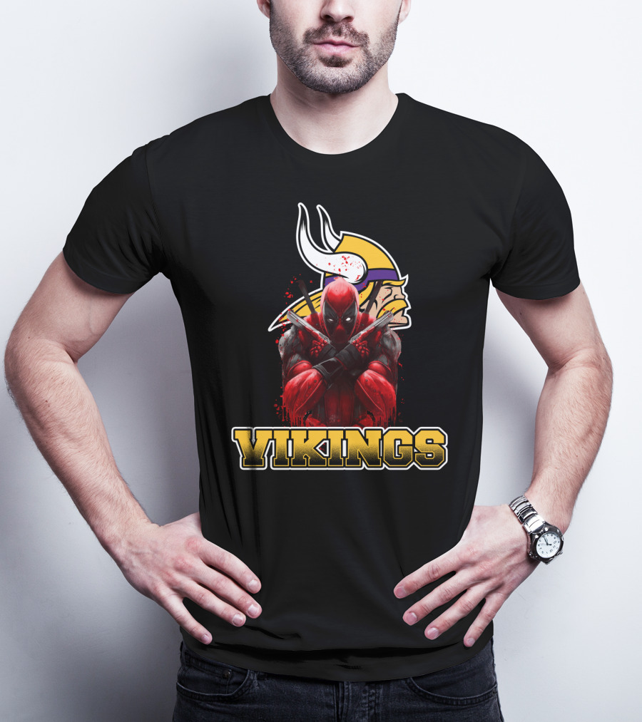 Minnesota Vikings And Deadpool Crossover Fans Unite T-Shirt