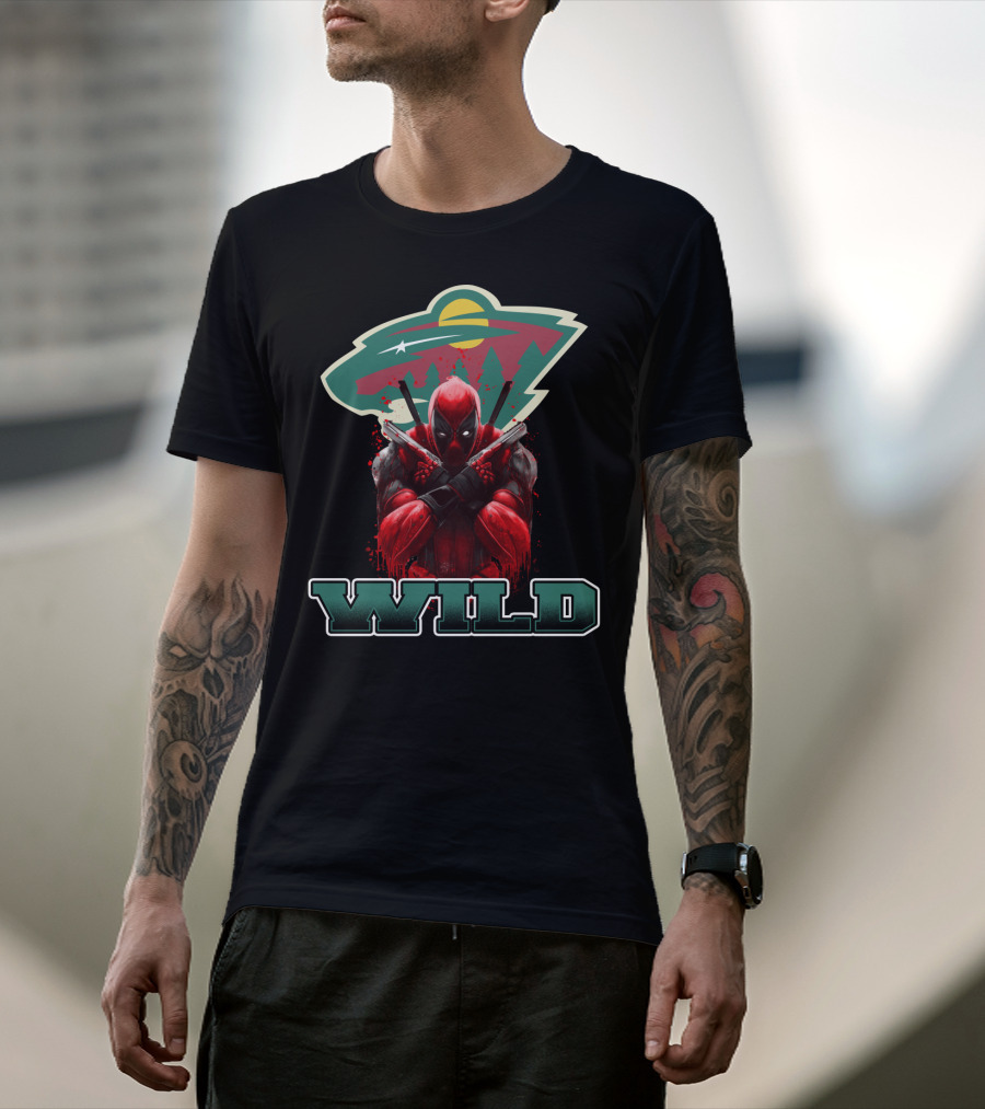 Minnesota Wild NHL And Deadpool Crossover Fans T-Shirt