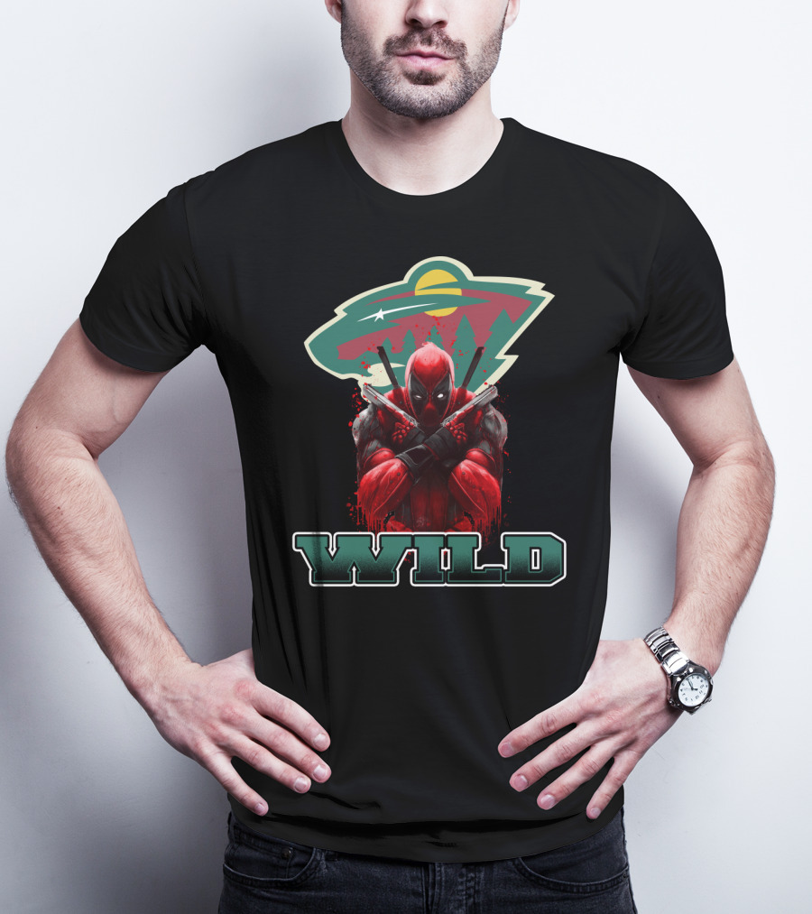 Minnesota Wild NHL And Deadpool Crossover Fans T-Shirt