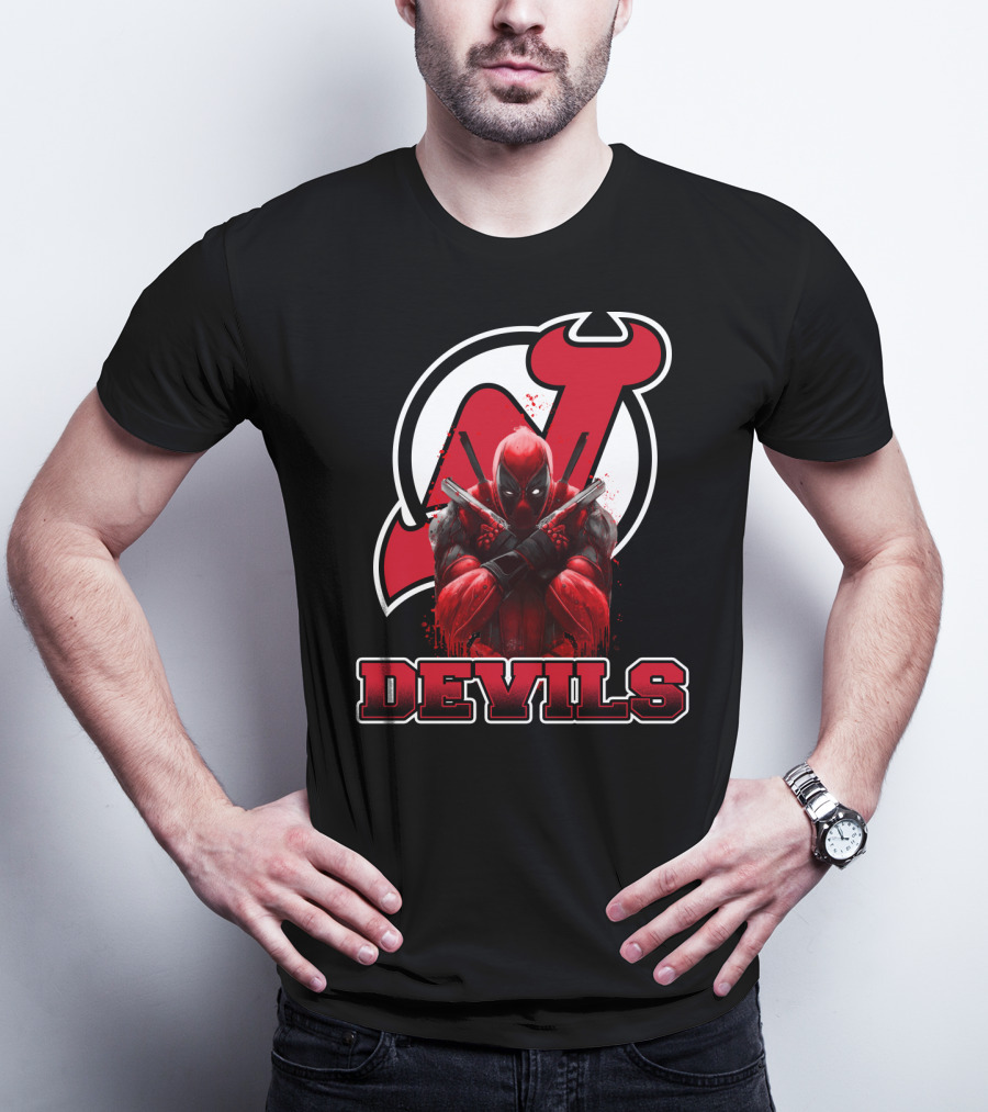 New Jersey Devils And Deadpool Crossover Fans Enthusiast Combo T-Shirt