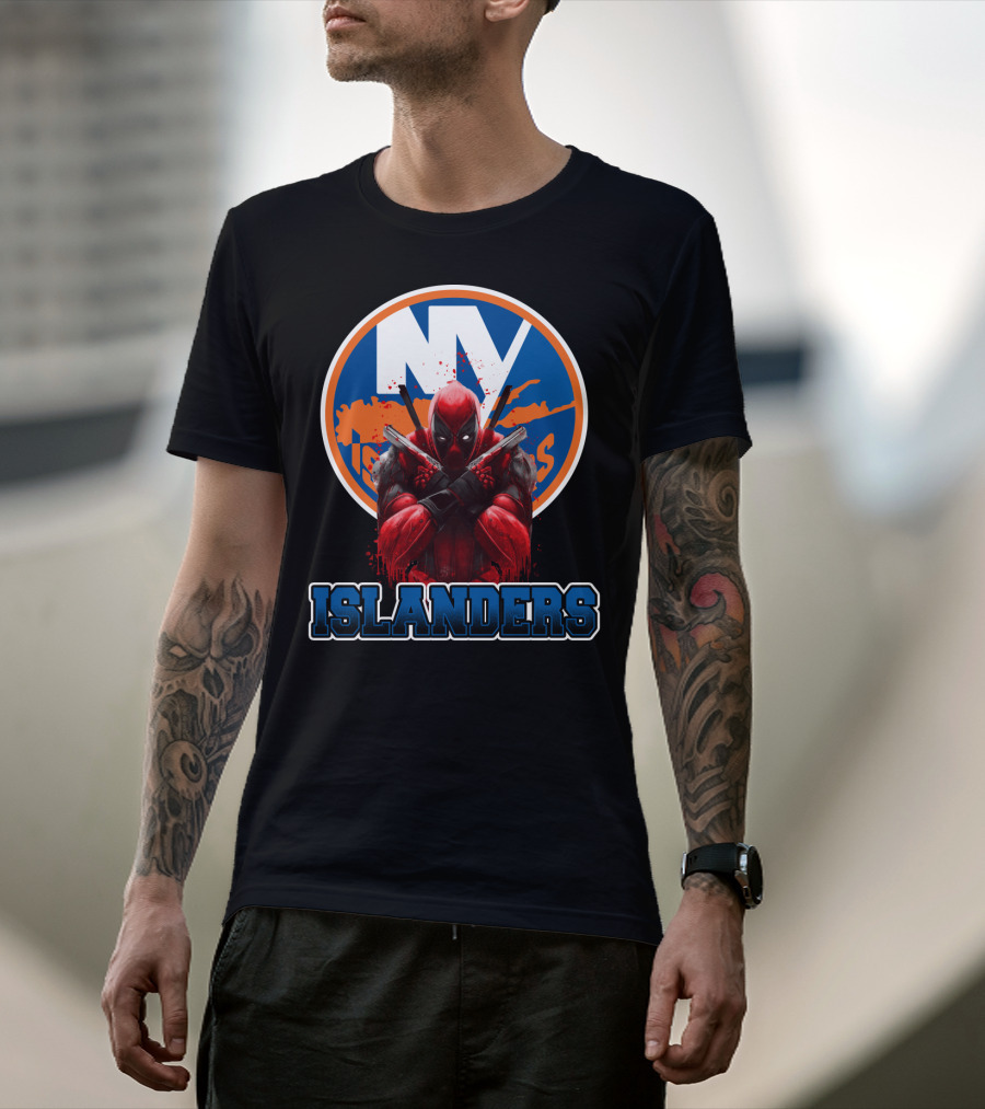New York Islanders Deadpool Crossover Fans T-Shirt