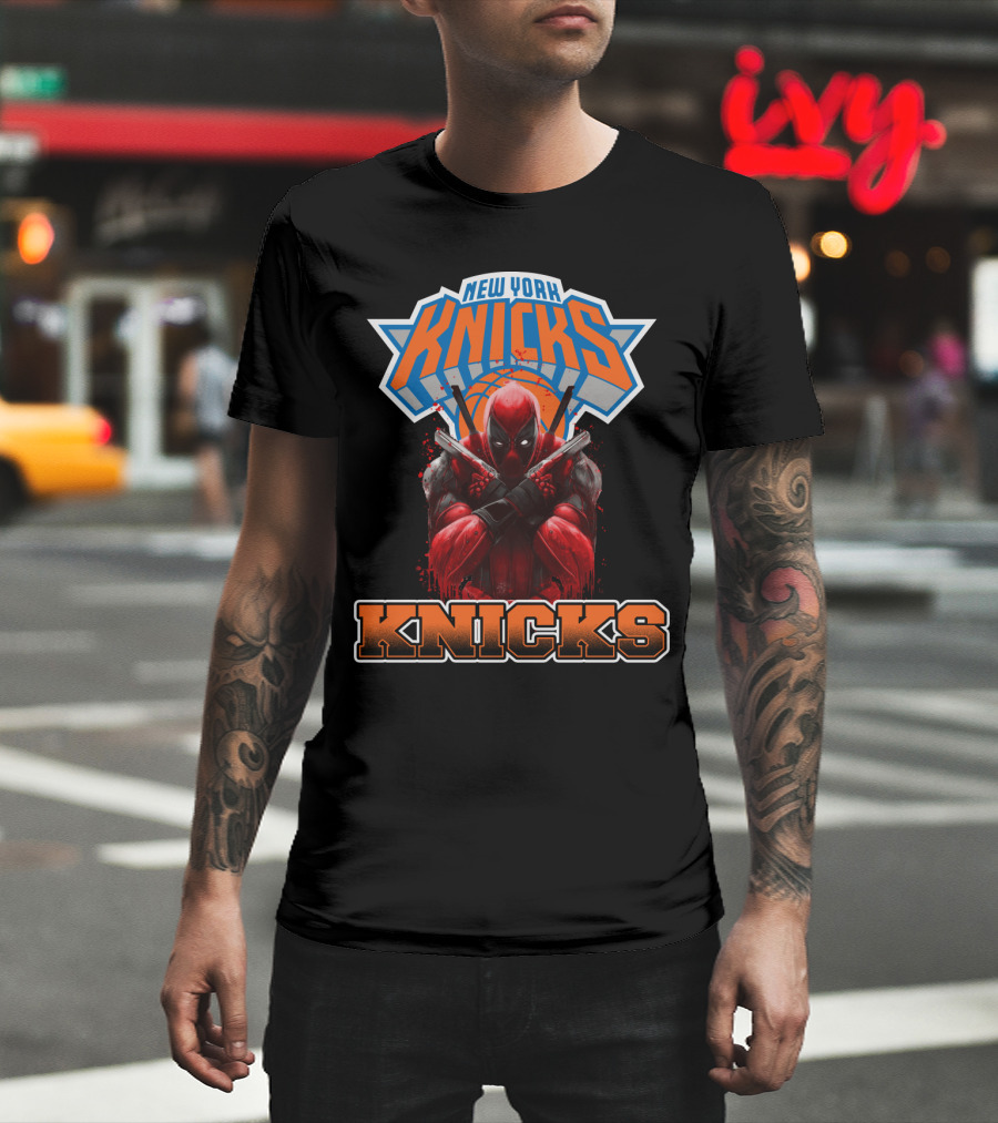 New York Knicks Deadpool Crossover Basketball Fans T-Shirt