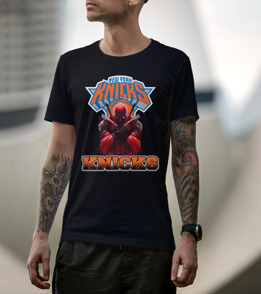 New York Knicks Deadpool Crossover Basketball Fans T-Shirt