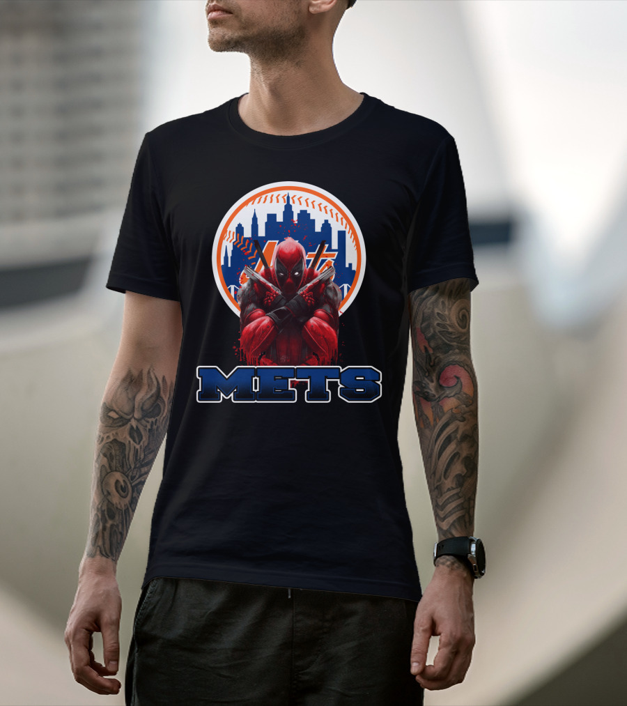 Mets Baseball Meets Deadpool Crossover For New York Fans T-Shirt