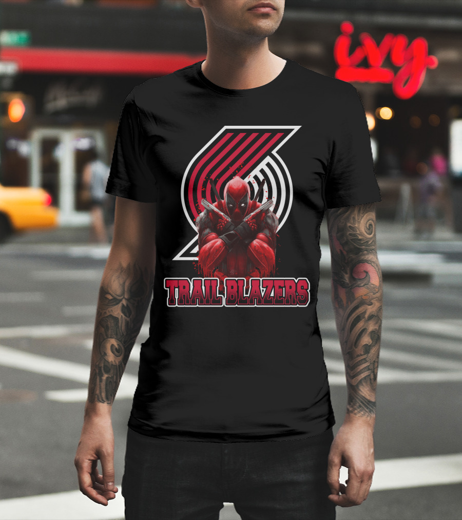 Trail Blazers Deadpool Crossover Fans Love T-Shirt