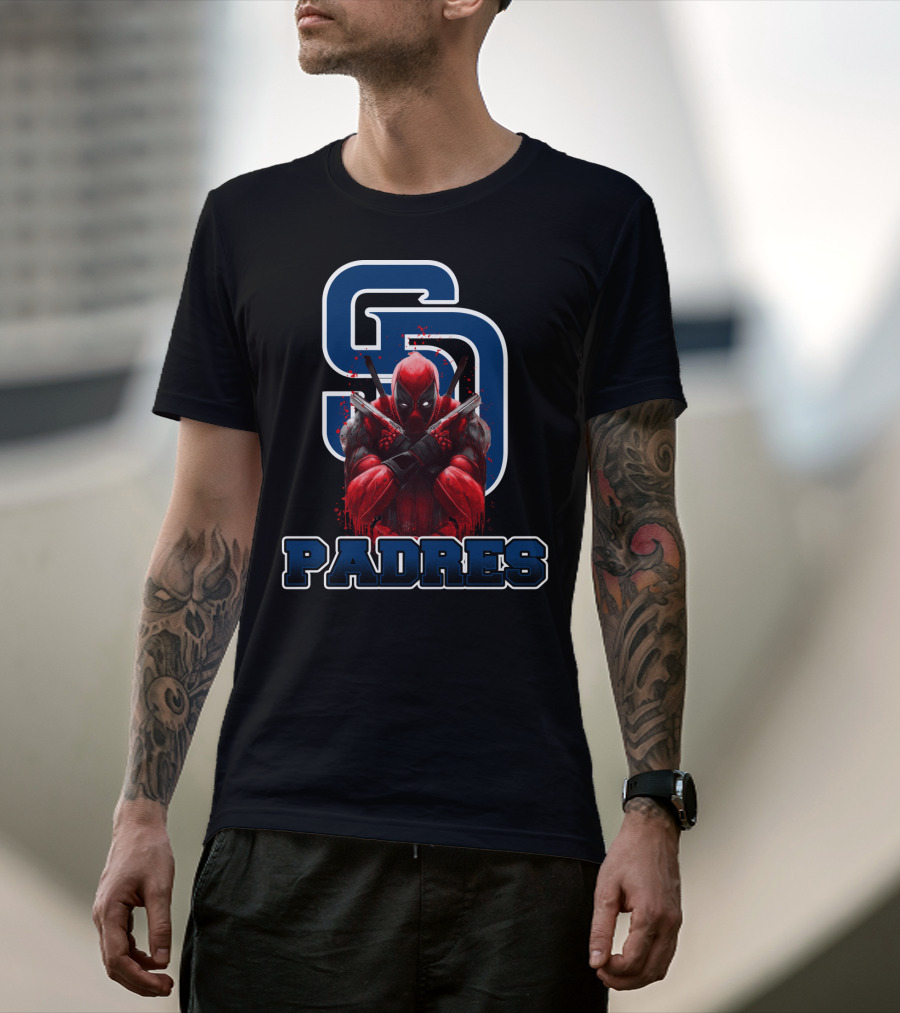 SD Padres Red Masked Character Crossover T-Shirt