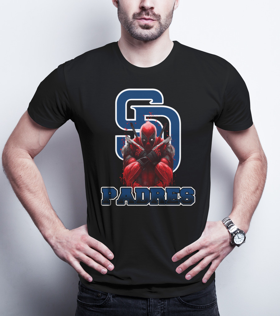 SD Padres Red Masked Character Crossover T-Shirt