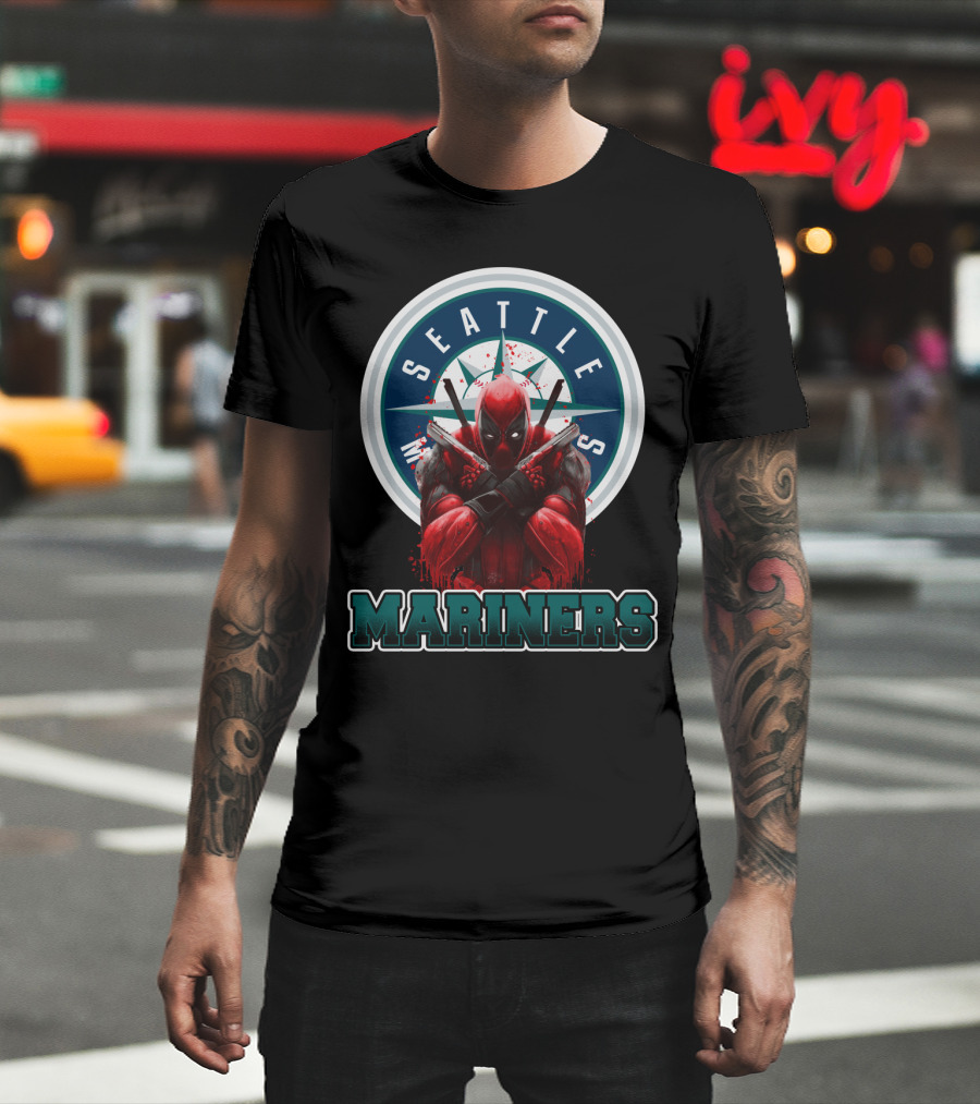 Seattle Mariners Deadpool Mashup Mariners Fan Gear T-Shirt