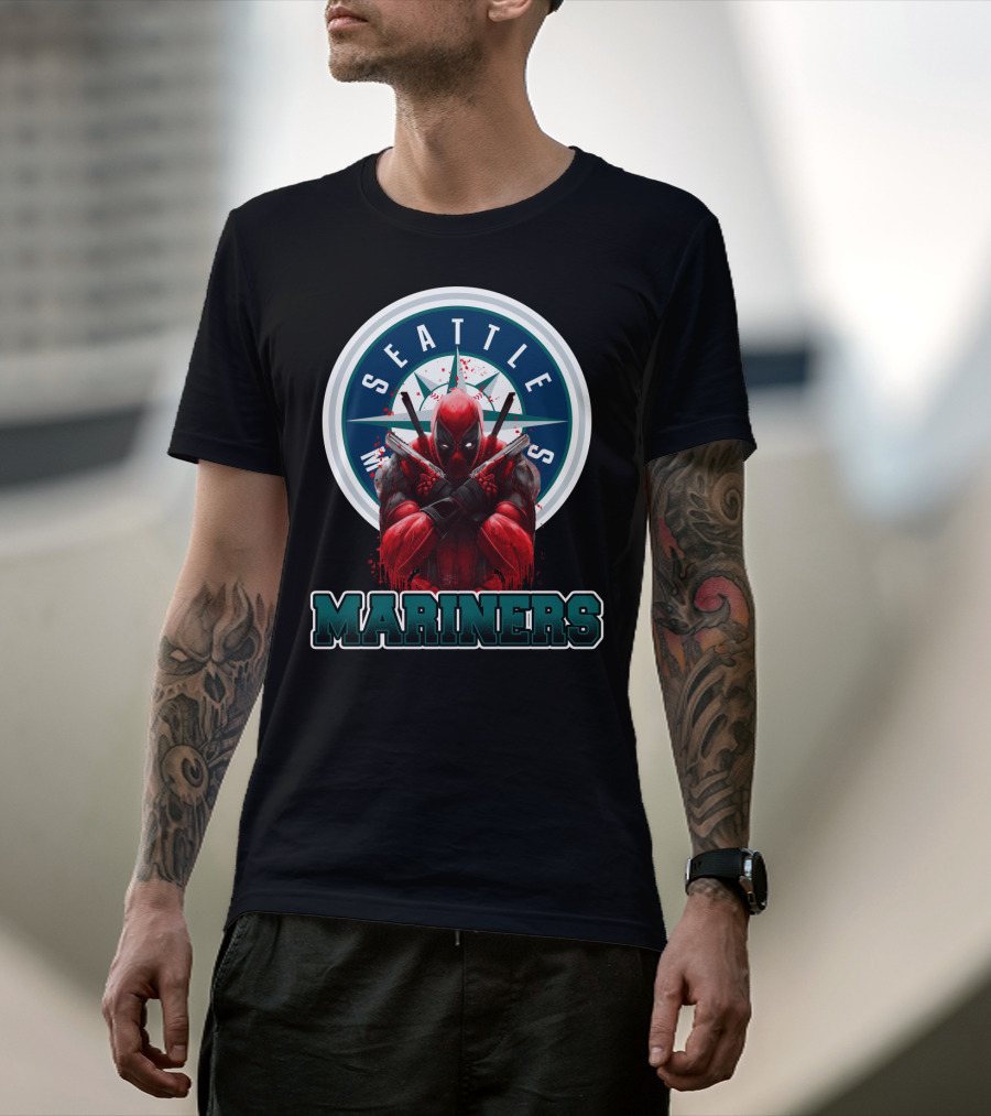 Seattle Mariners Deadpool Mashup Mariners Fan Gear T-Shirt