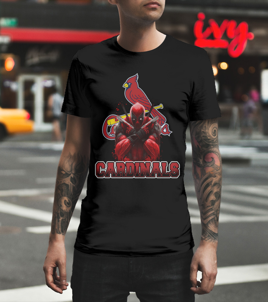 St. Louis Cardinals Deadpool Crossover For Baseball And Marvel Fans T-Shirt
