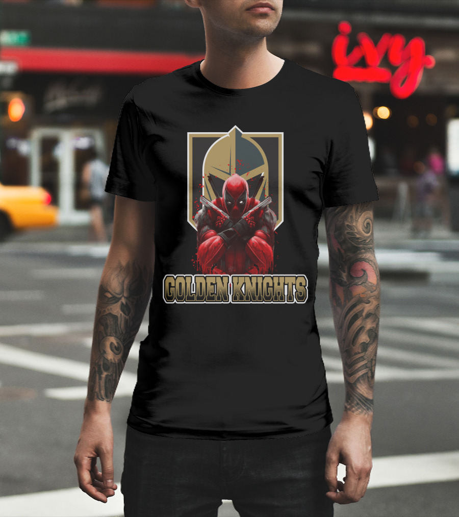 Golden Knights Deadpool Mashup NHL And Marvel Fan Crossover T-Shirt