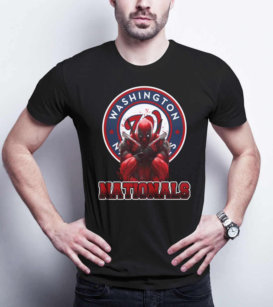 Washington Nationals Deadpool Crossover Fan Merchandise T-Shirt